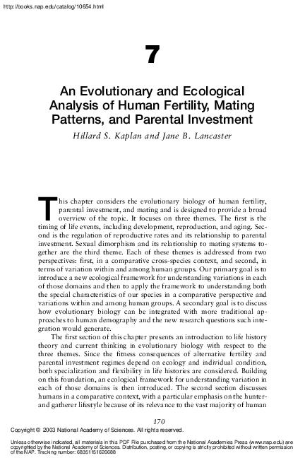 (PDF) An evolutionary and ecological analysis of human fertility ...