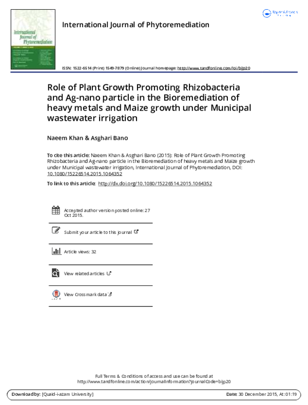(PDF) International Journal of Phytoremediation: Role of Plant Growth Promoting Rhizobacteria ...