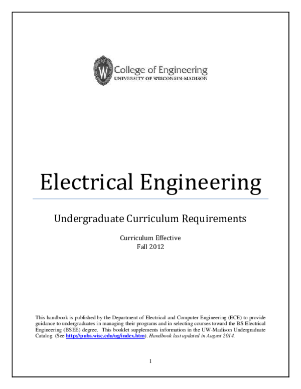 (PDF) Electrical Engineering Undergraduate Curriculum Requirements ...