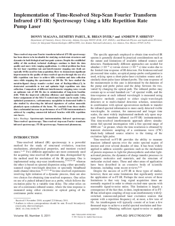 (PDF) Implementation of time-resolved step-scan fourier transform ...