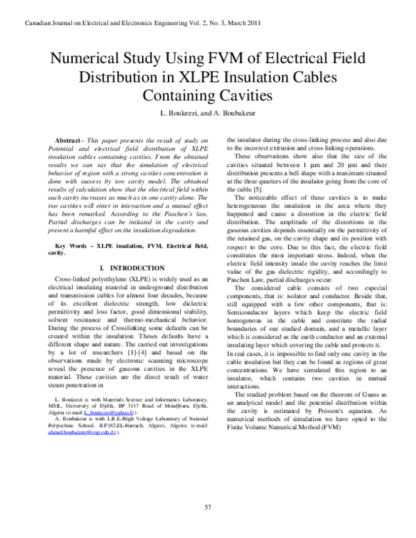 (PDF) Numerical Study Using FVM of Electrical Field Distribution in ...