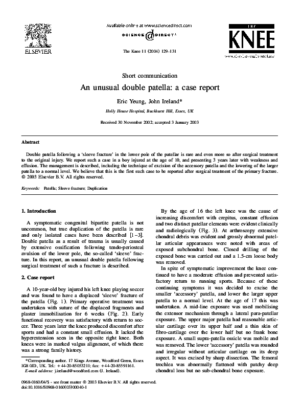 (PDF) An unusual double patella: a case report