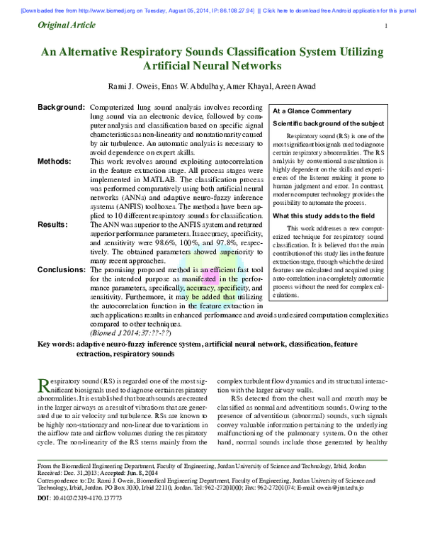 (PDF) Determining Lung Sound Characterization Using Hjorth Descriptor | Achmad Rizal and Hanung ...