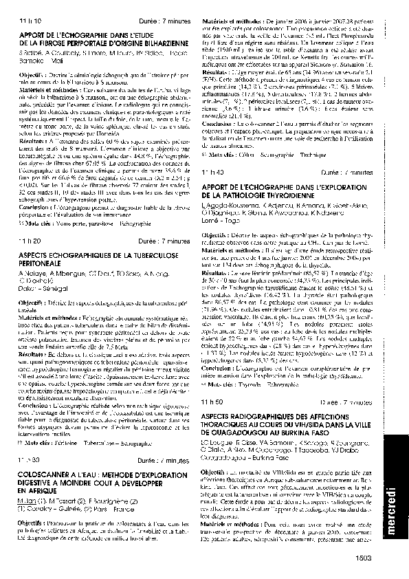 (PDF) Aspects echographiques de la tuberculose peritoneale | Abdou ...