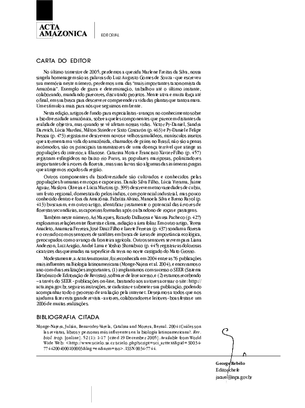 (PDF) Carta do editor