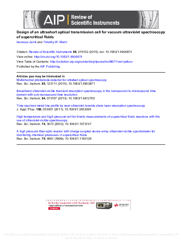 (PDF) Design of an ultrashort optical transmission cell for vacuum ...