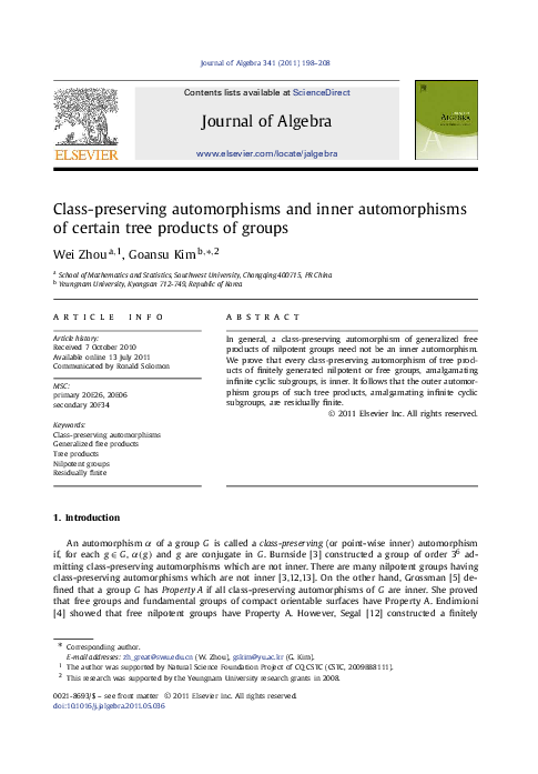 (PDF) Class-preserving automorphisms and inner automorphisms of certain ...