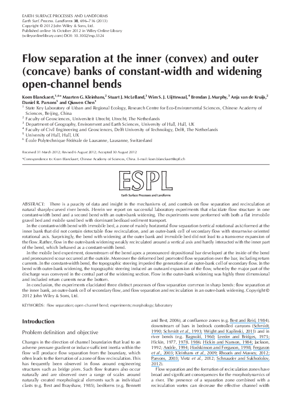 (PDF) Flow separation at the inner (convex) and outer (concave) banks of constant-width and ...
