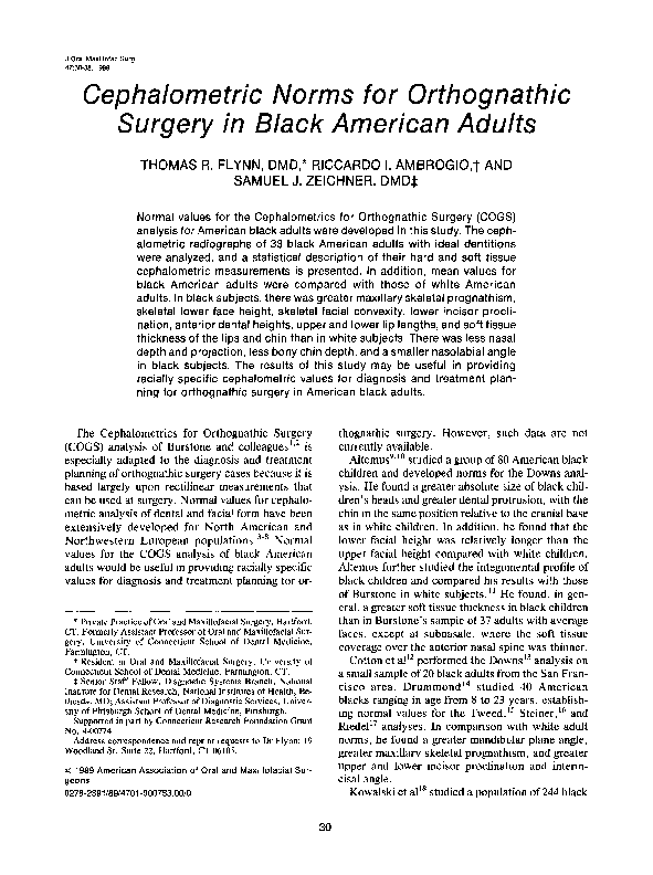 (PDF) Cephalometric norms for orthognathic surgery for North Indian population