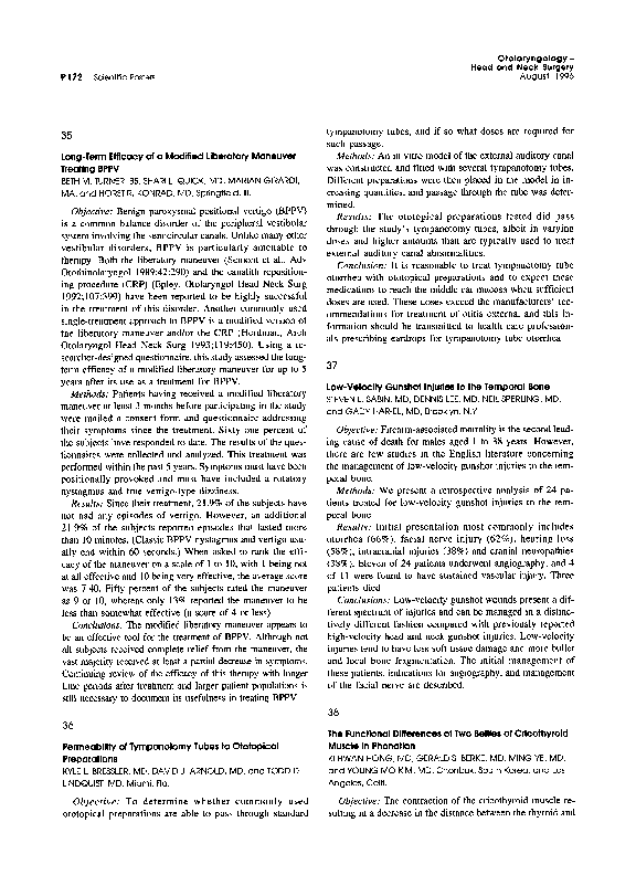 (PDF) Low velocity gunshot injuries to the temporal bone