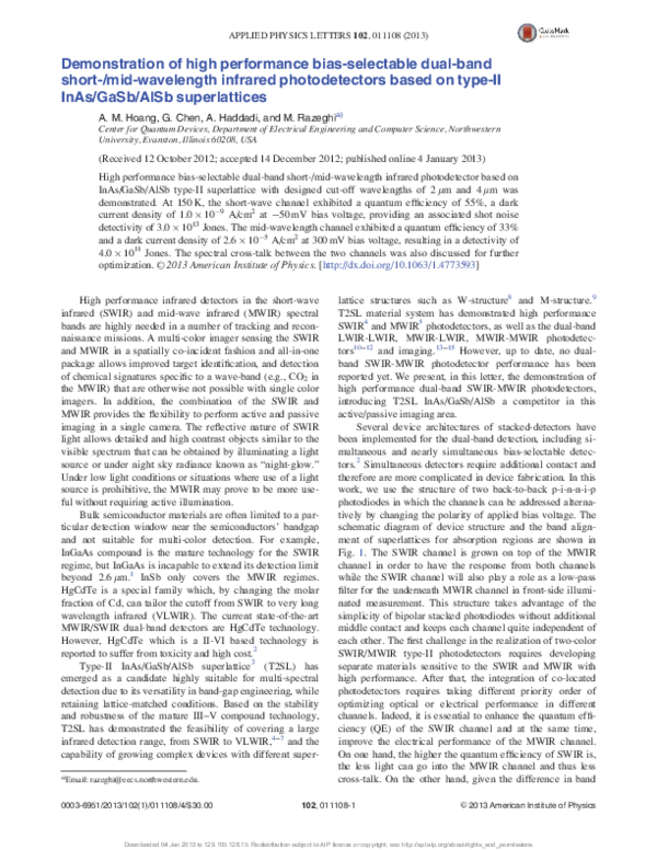 (PDF) High-performance bias-selectable dual-band short-/mid-wavelength infrared photodetectors ...