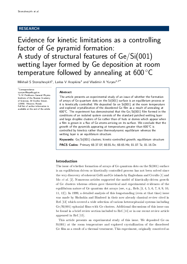 (PDF) Atomic-layer epitaxy control of Ge and Si in flash-heating CVD ...