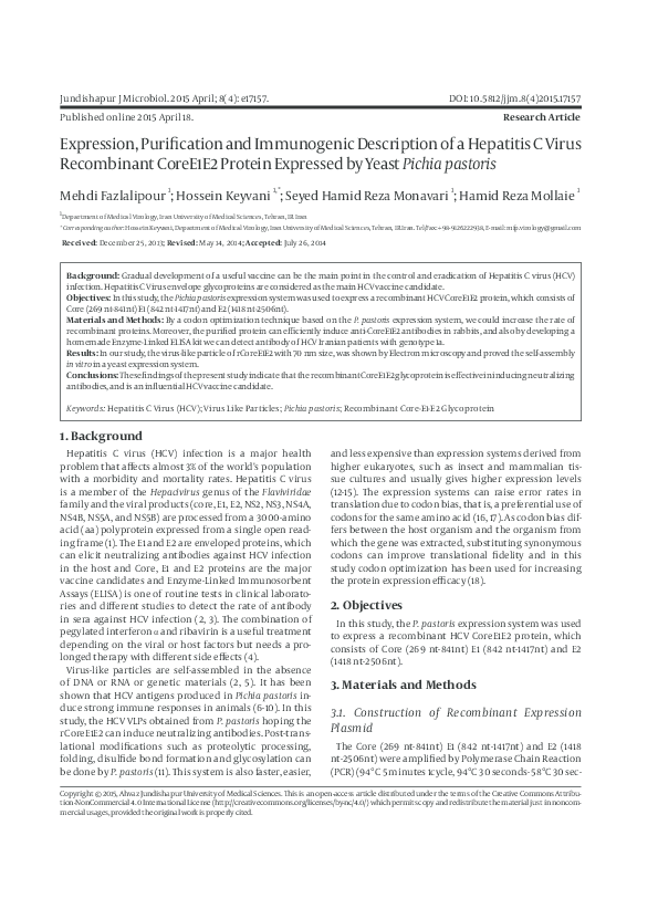 (PDF) Expression, Purification and Immunogenic Description of a ...