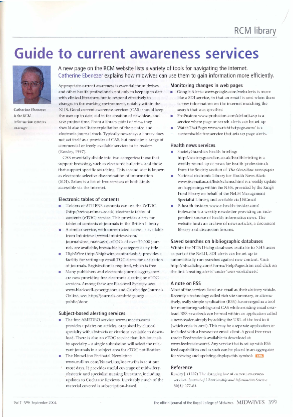 (PDF) Guide to current awareness services