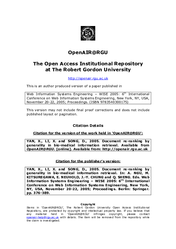 (PDF) Document re-ranking by generality in bio-medical information ...
