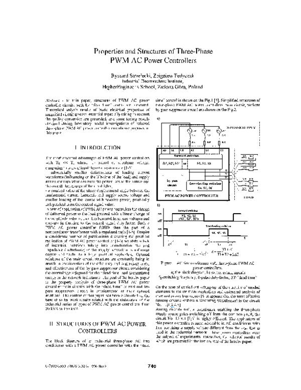 Pdf Properties And Structures Of Three Phase Pwm Ac Power Controllers