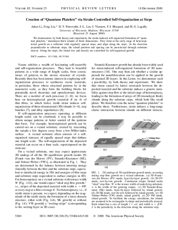 (PDF) Creation of “Quantum Platelets” via Strain-Controlled Self ...
