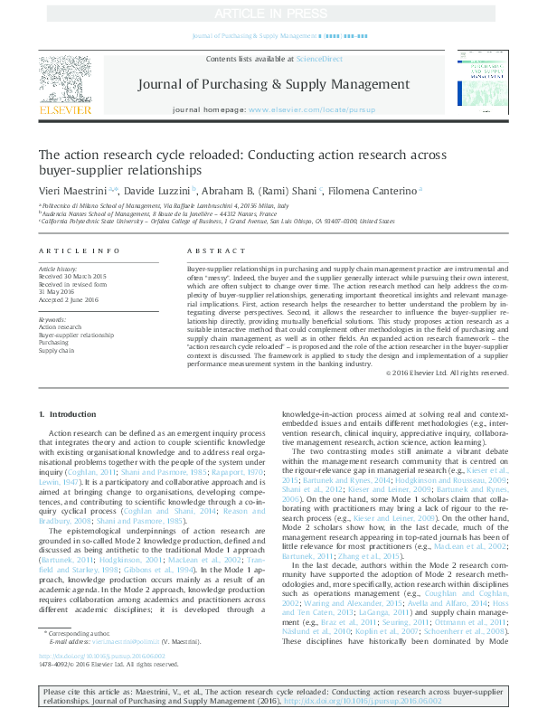 (PDF) The action research cycle reloaded: Conducting action research ...