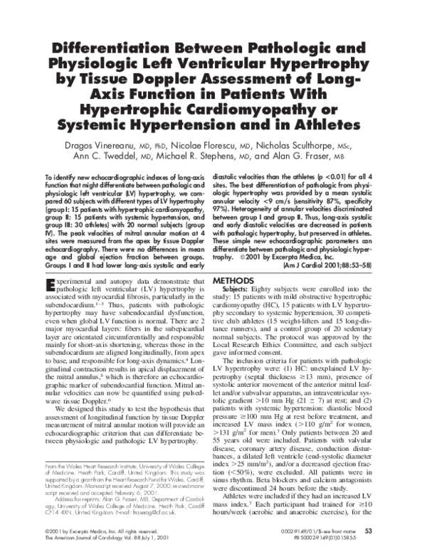 (PDF) Differentiation between pathologic and physiologic left ...