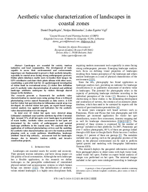 (PDF) Aesthetic value characterization of landscapes in coastal zones