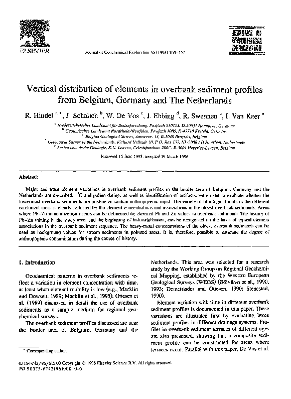 (PDF) Vertical distribution of elements in overbank sediment profiles ...