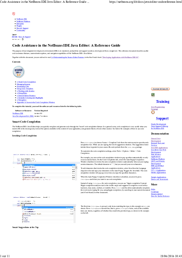 (PDF) Code Assistance in the NetBeans IDE Java Editor: A Reference Guide
