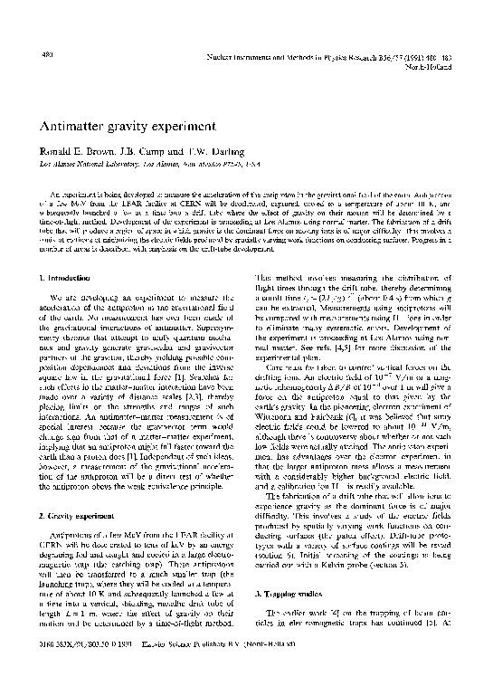 (PDF) Antimatter gravity experiment