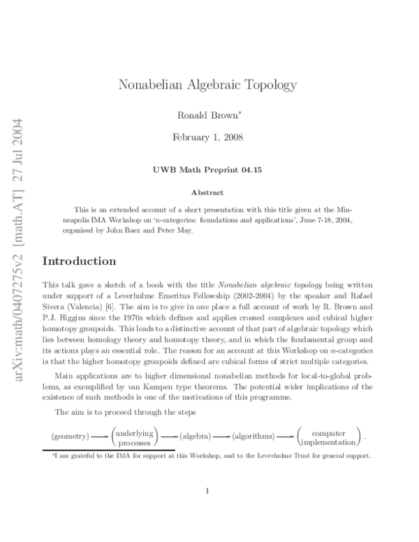 (PDF) Nonabelian Algebraic Topology