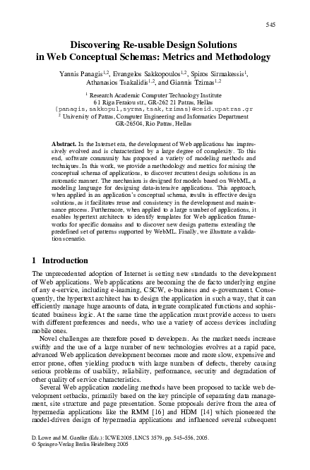 (PDF) Discovering Re-usable Design Solutions in Web Conceptual Schemas ...