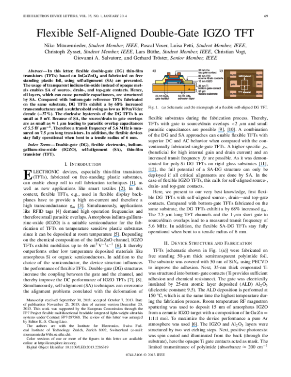 (PDF) Flexible Self-Aligned Double-Gate IGZO TFT
