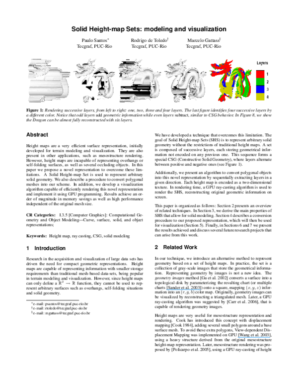 (PDF) Solid height-map sets: modeling and visualization