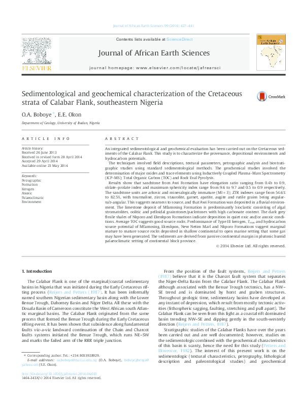 (PDF) Sedimentological and geochemical characterization of the ...