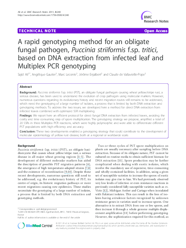 (PDF) A Multiplex Real-Time PCR Assay for the Detection of Puccinia horiana and P. chrysanthemi ...