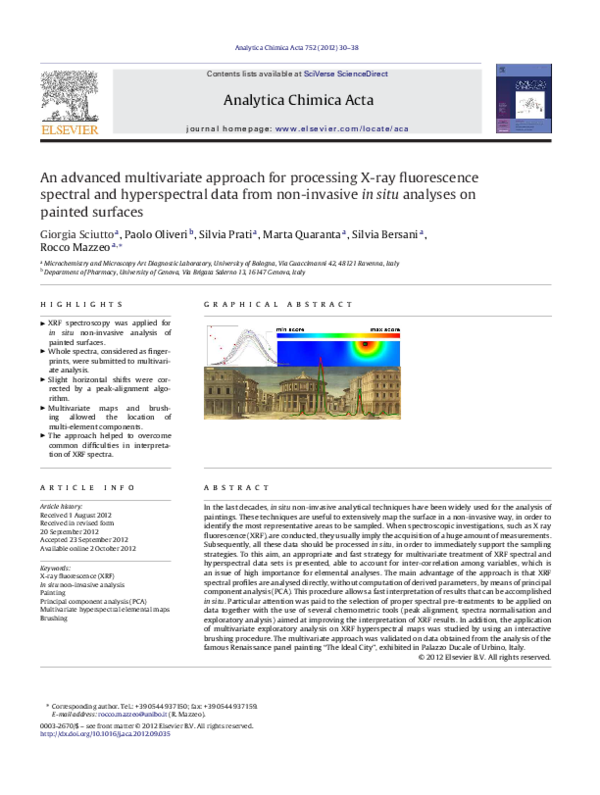 (PDF) An advanced multivariate approach for processing XRF spectral and hyperspectral data from ...