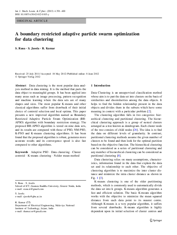 Pdf A Boundary Restricted Adaptive Particle Swarm Optimization For Data Clustering 0578