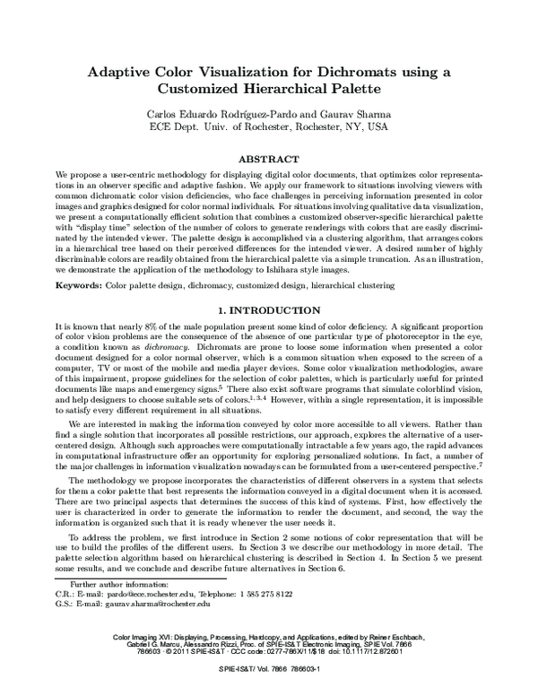 (PDF) Adaptive color visualization for dichromats using a customized ...