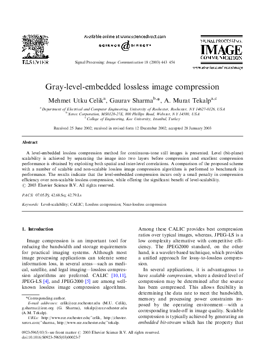 (PDF) Gray-Level-Embedded Lossless Image Compression