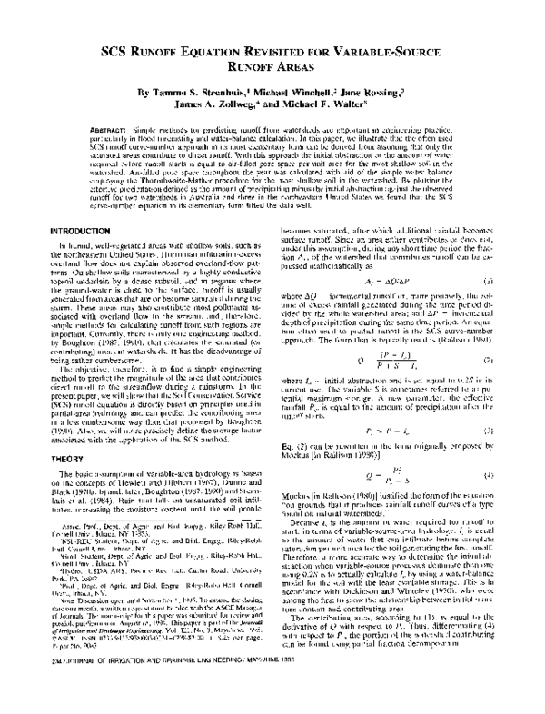 (PDF) SCS runoff equation revisited for variable-source runoff areas