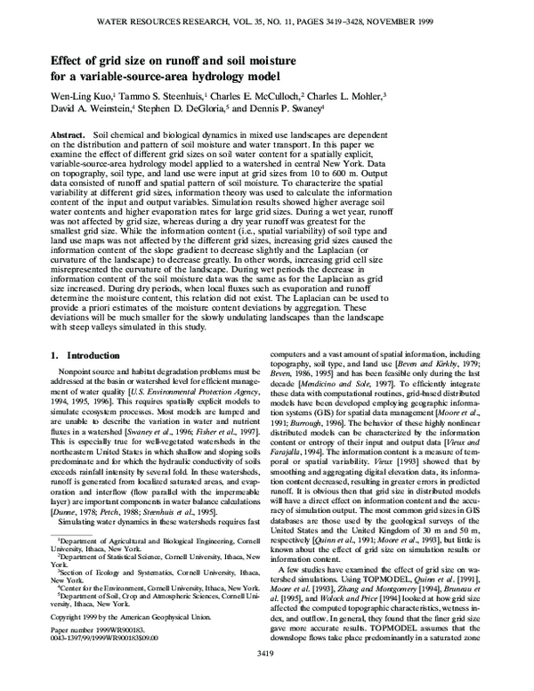 (PDF) Effect of grid size on runoff and soil moisture for a variable-source-area hydrology model
