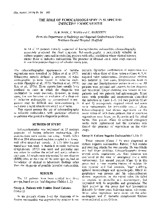 (PDF) The role of echocardiography in suspected infective endocarditis | D. Naik - Academia.edu