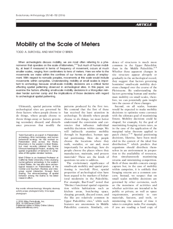 (PDF) Mobility at the Scale of Meters
