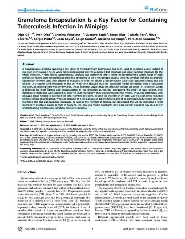 (PDF) Granuloma Encapsulation Is a Key Factor for Containing ...