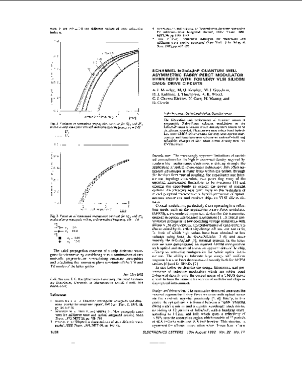 (PDF) 8 channel InGaAs/InP quantum well asymmetric Fabry-Perot modulator hybridised with foundry ...