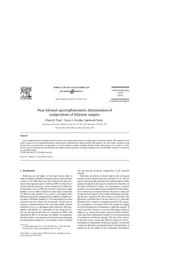 (PDF) Near-infrared spectrophotometric determination of compositions of ...