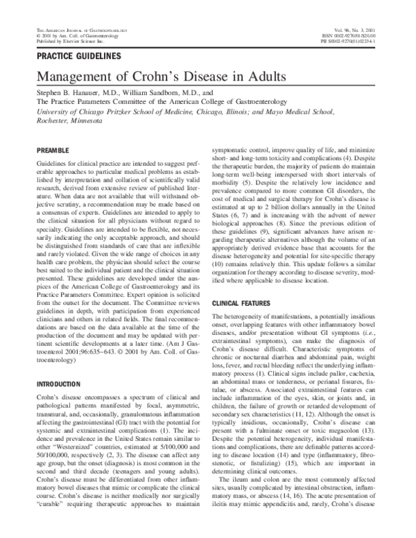 (PDF) Management of Crohn's disease in adults