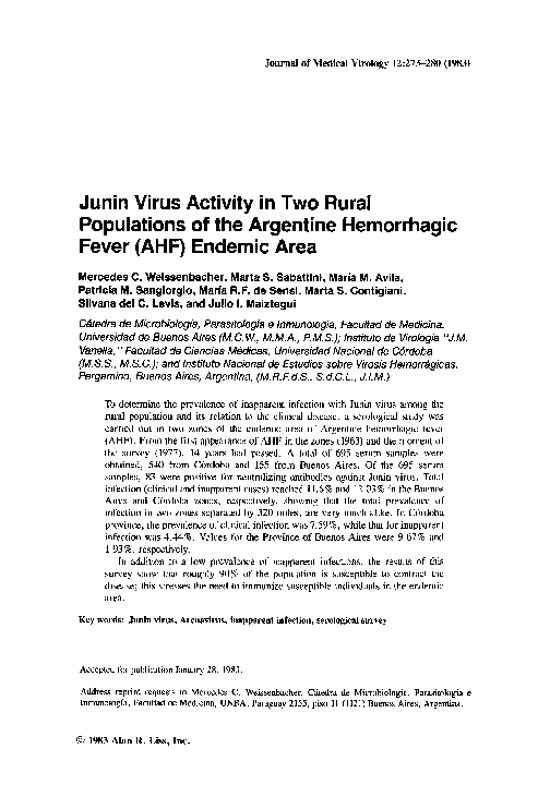 (PDF) Junin virus activity in two rural populations of the Argentine ...
