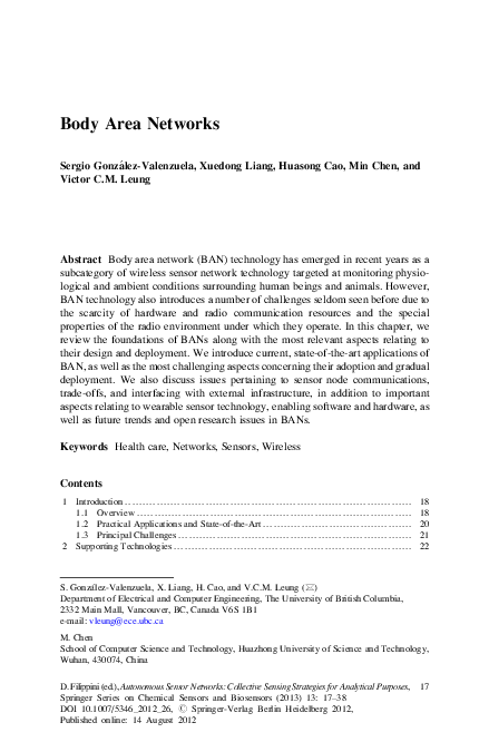 (PDF) Body Area Networks