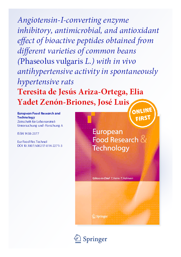 (PDF) Angiotensin I-converting enzyme inhibitory, antimicrobial and ...