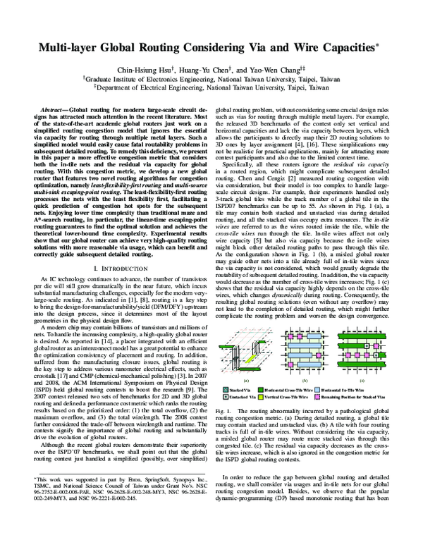 Pdf Multi Layer Global Routing Considering Via And Wire Capacities
