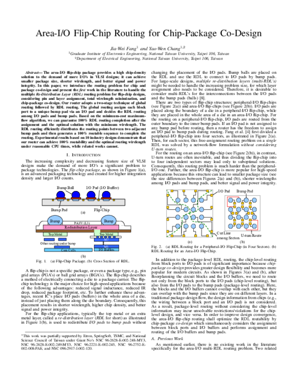 Pdf Area Io Flip Chip Routing For Chip Package Co Design 